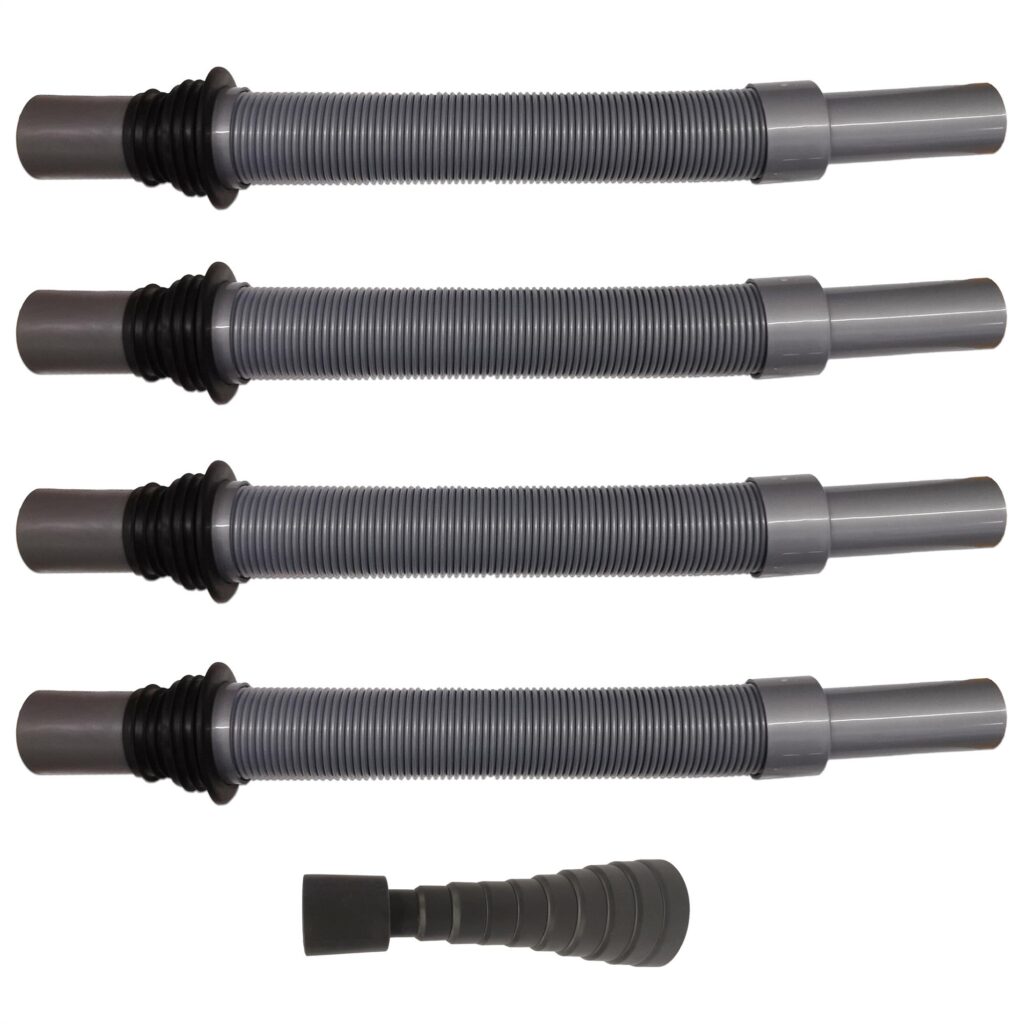 DKN Flexible Waste Pipe 1m with Cone Adapter and Bag with 3 extra ...